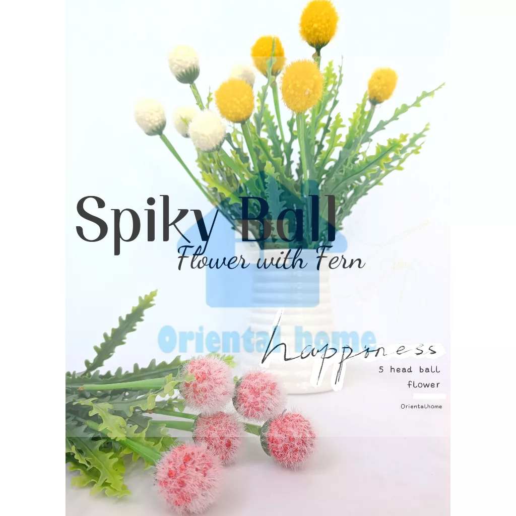 Artificial Spiky Ball Flower With Fern, Good For Wedding, Home, Office ...