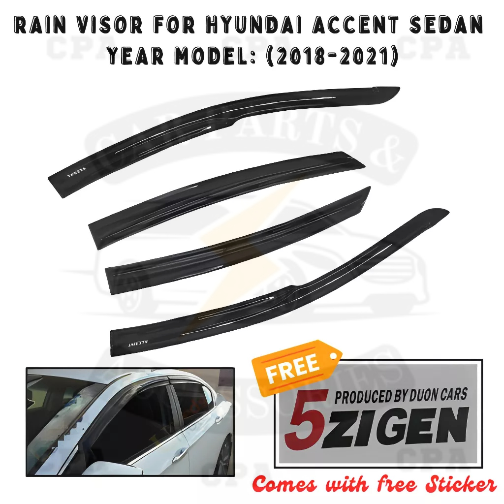 CPA RAIN VISOR For HYUNDAI ACCENT SEDAN 2018 2019 2020 2021 (7540 ...