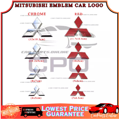 CPO MITSUBISHI Car Logo Emblem Car Front Grille Emblem Logo Rear Trunk ...