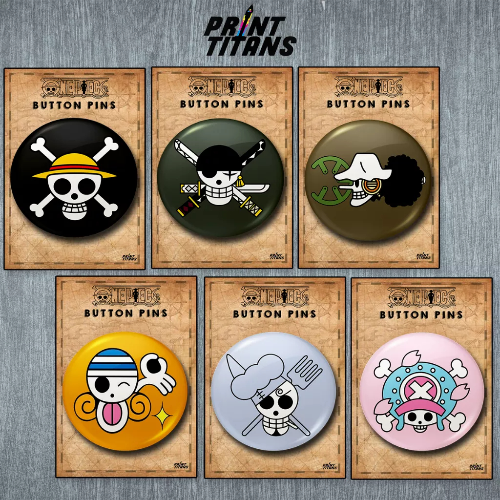 One piece Button Pins 2.25 Inch Anime Collectible Items | Shopee ...