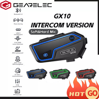 GEARELEC GX10 Motorcycle Helmet Intercom Headset For 10-Riders 2000M ...