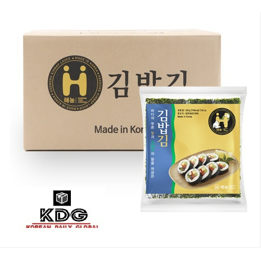 Nori wrapper Haenong Gold Korea roasted Seaweed 100sheets 1Pack*200g*20 ...
