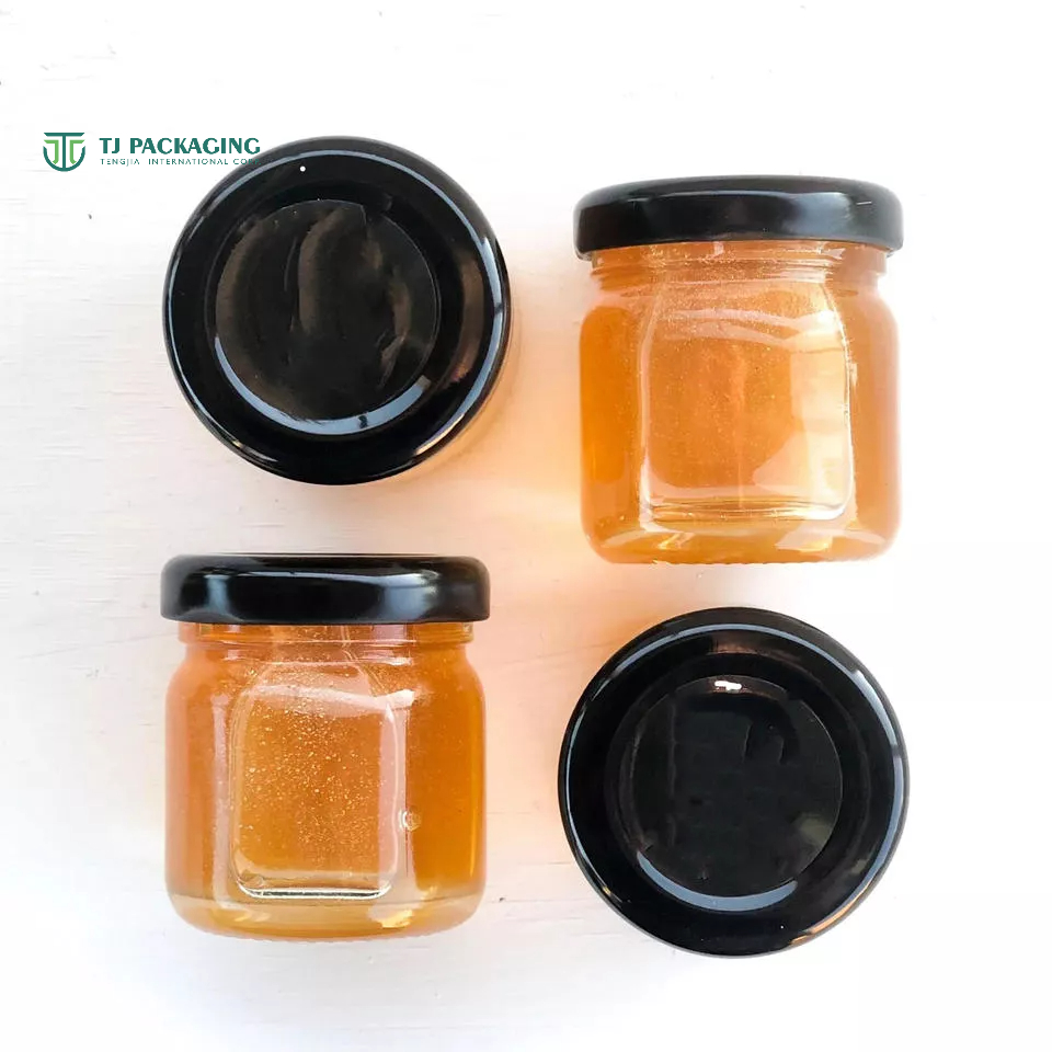 [1 box/140pcs] per order Round 150ml 195ml 240ml Glass Jar with Metal ...