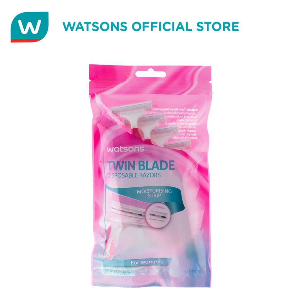 WATSONS Twin Blade Disposable Razors for Women 6 pieces | Shopee ...