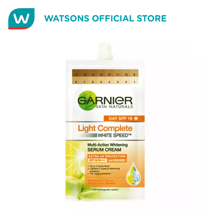 GARNIER Bright Complete SPF36 Muti-Action Whitening Serum Cream 7mL ...