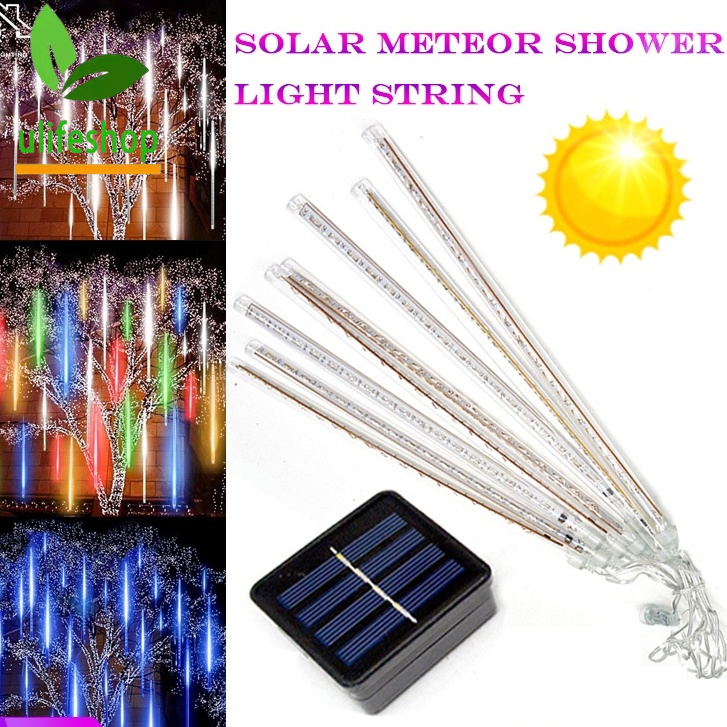 20/30/50cm Solar LED Meteor Shower Tubes Lights Christmas Light for ...