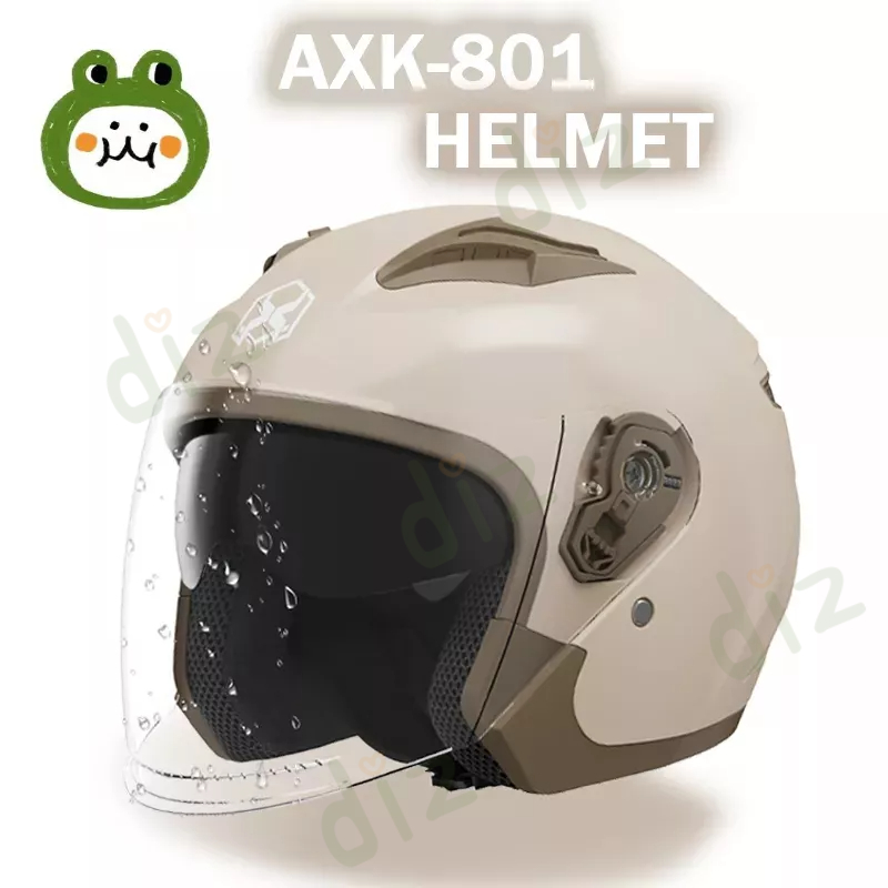 AXK 801 Double Miorr Motorcycle Half Face Classic Helmet | Shopee ...