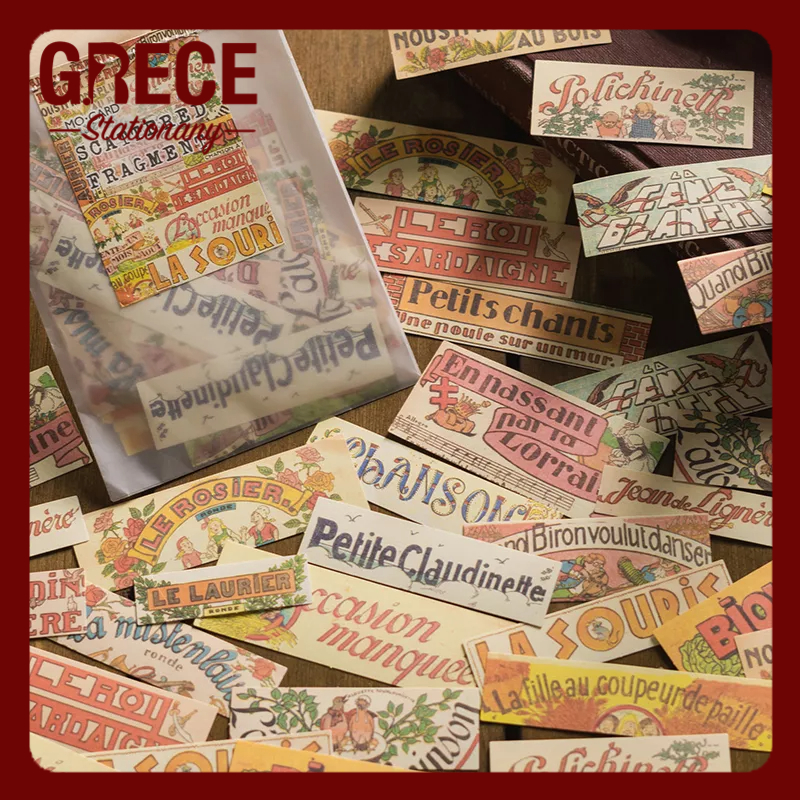 Vintage lettering signage sticker pack art materials creative DIY ...