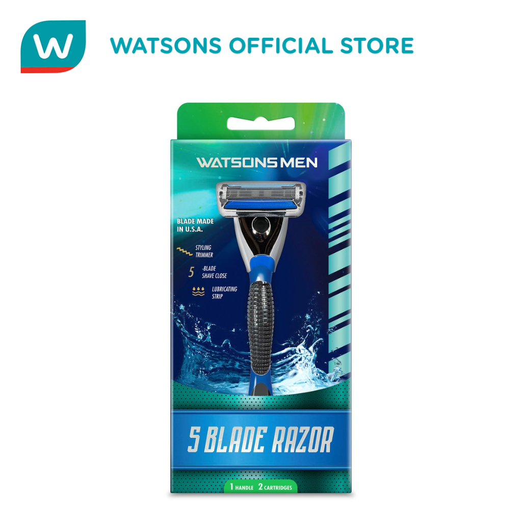WATSONS Men 5 Blade Razor1 Handle 2 Cartridges | Shopee Philippines