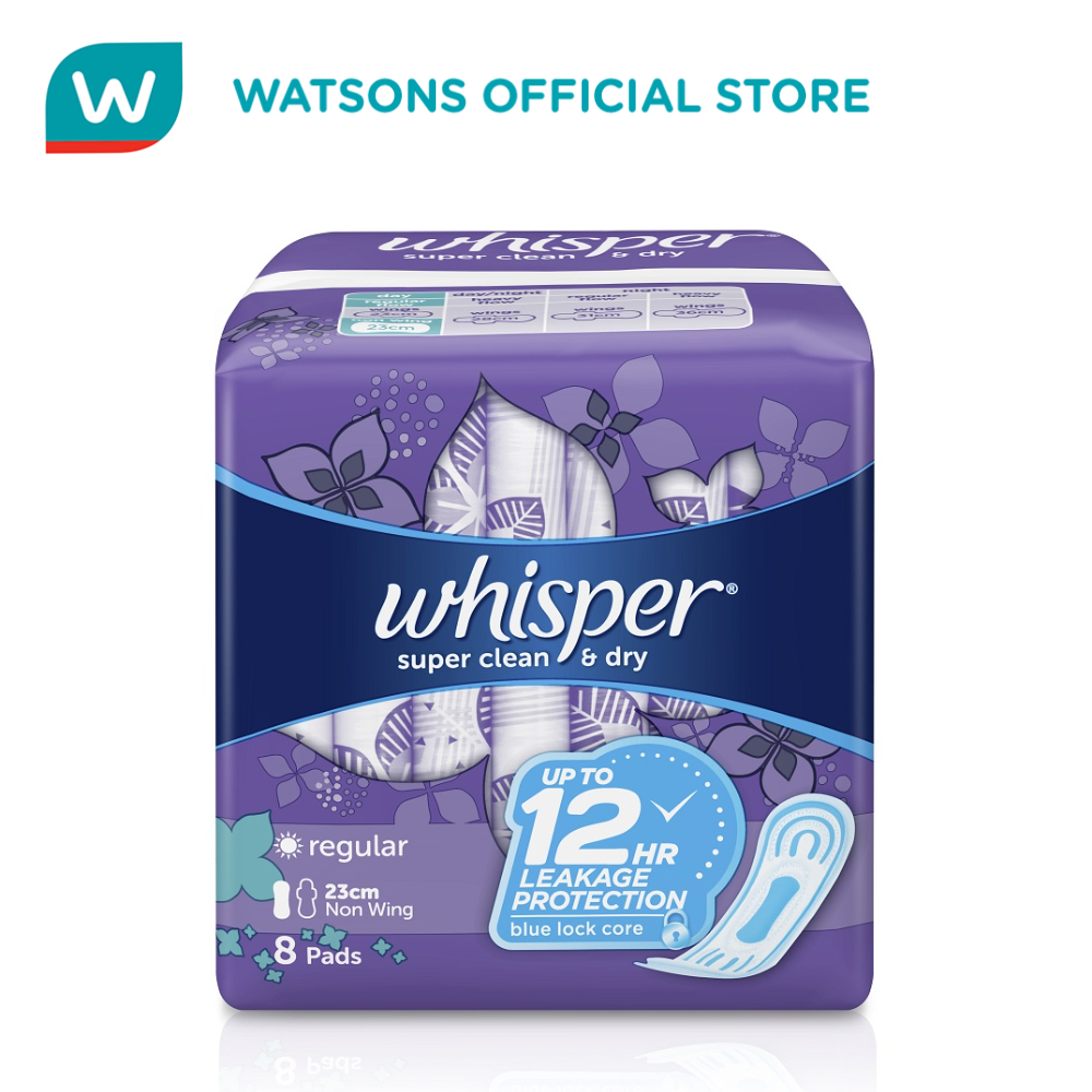 WHISPER Super Clean & Dry Diaper Flow Non-Wings 8 Pads | Shopee Philippines
