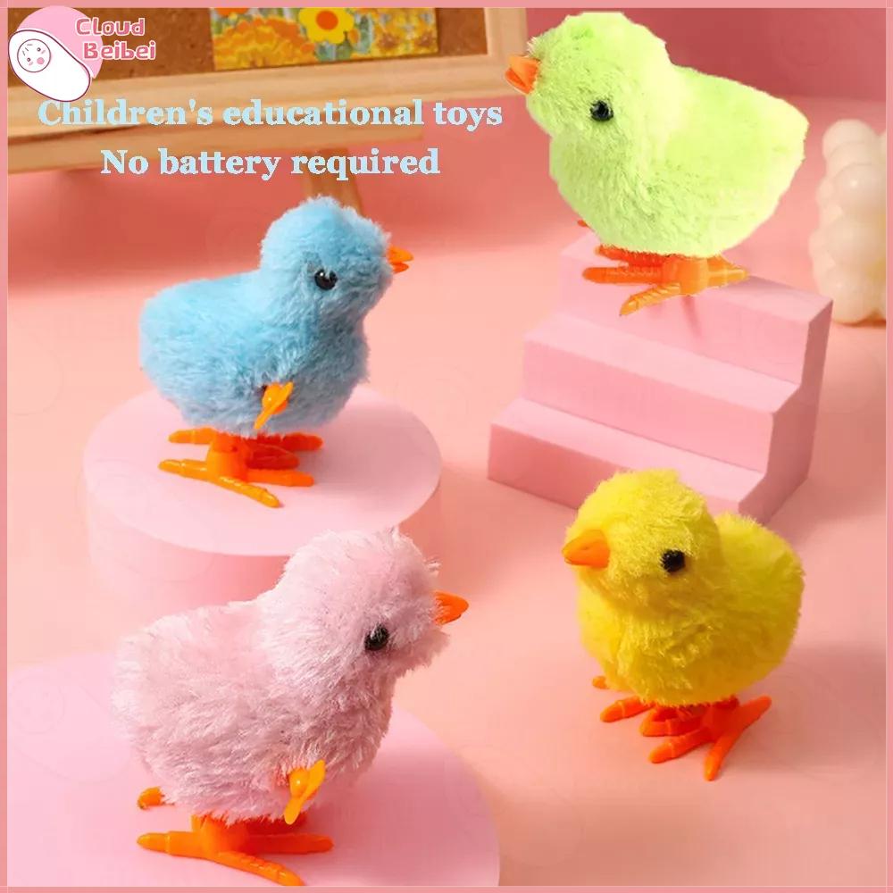 Cloud Cute Plush Wind Up Chicken Kids Educational Hopping Jumping Toy ...