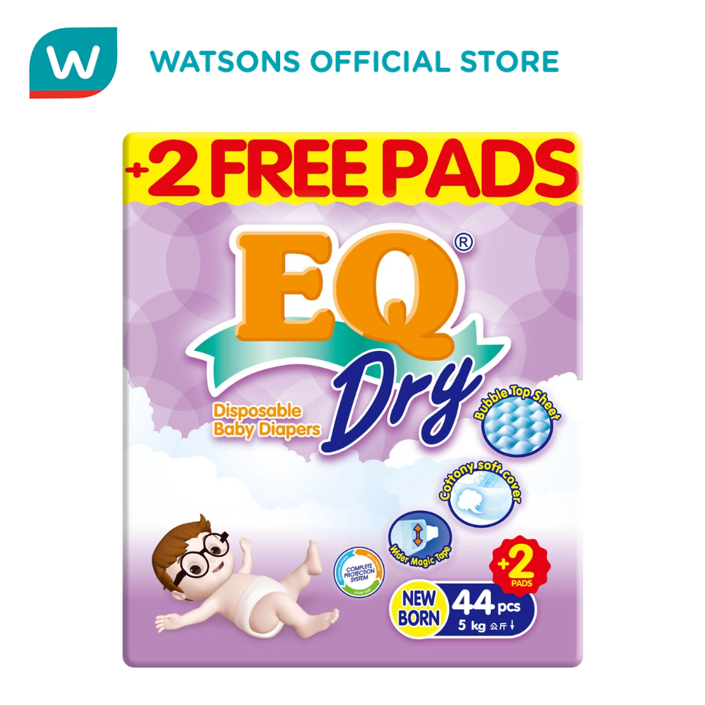 EQ Dry Disposable Baby Diapers Newborn 44s | Shopee Philippines