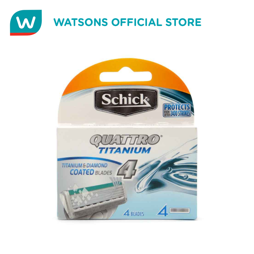 SCHICK Quattro Titanium Razor Blade Refills For Men - 4 Count | Shopee ...