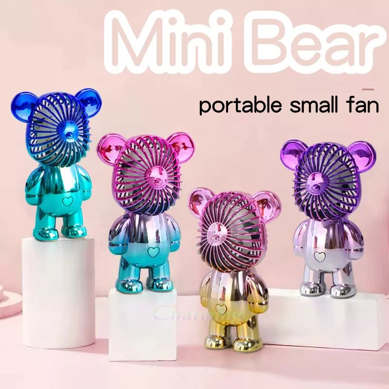Mini Portable Fan for Violent Bears Gradient Color Three-Block Wind ...