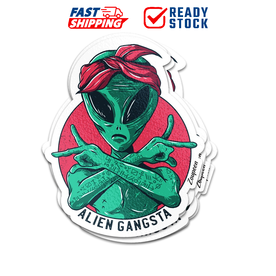 A04 Alien Gangsta Waterproof Solo Sticker | Shopee Philippines
