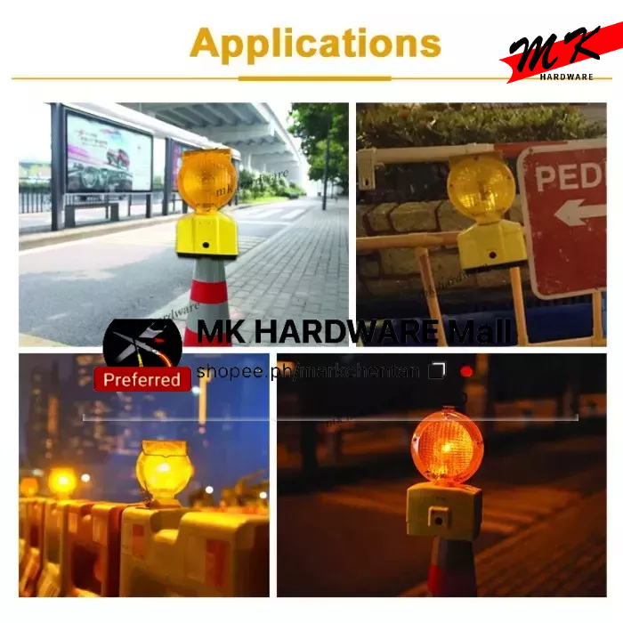 Ultra Bright LED Road Safety Traffic Warning Solar Blinker Light ...