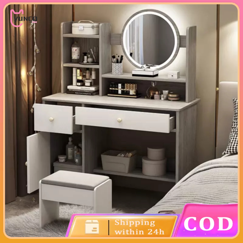 Vanity Table With Mirror LED / Dresser Minimalist Desk | Shopee Philippines