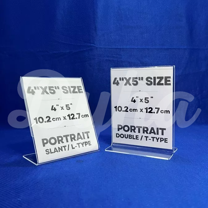 Clear Acrylic Stand [4inches x 5inches stand] - Slant/L Type or Double ...
