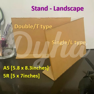 Clear Acrylic Stand A5, 5R LANDSCAPE [double/T and slant/L type] sign ...