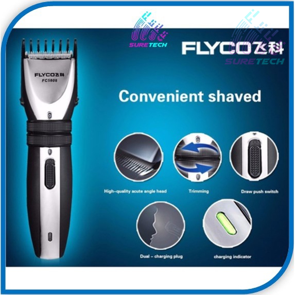 SURETECH Flyco FC5808 Rechargeable Cordless Electric Shaver Razor Beard Hair Clipper Trimmer ...