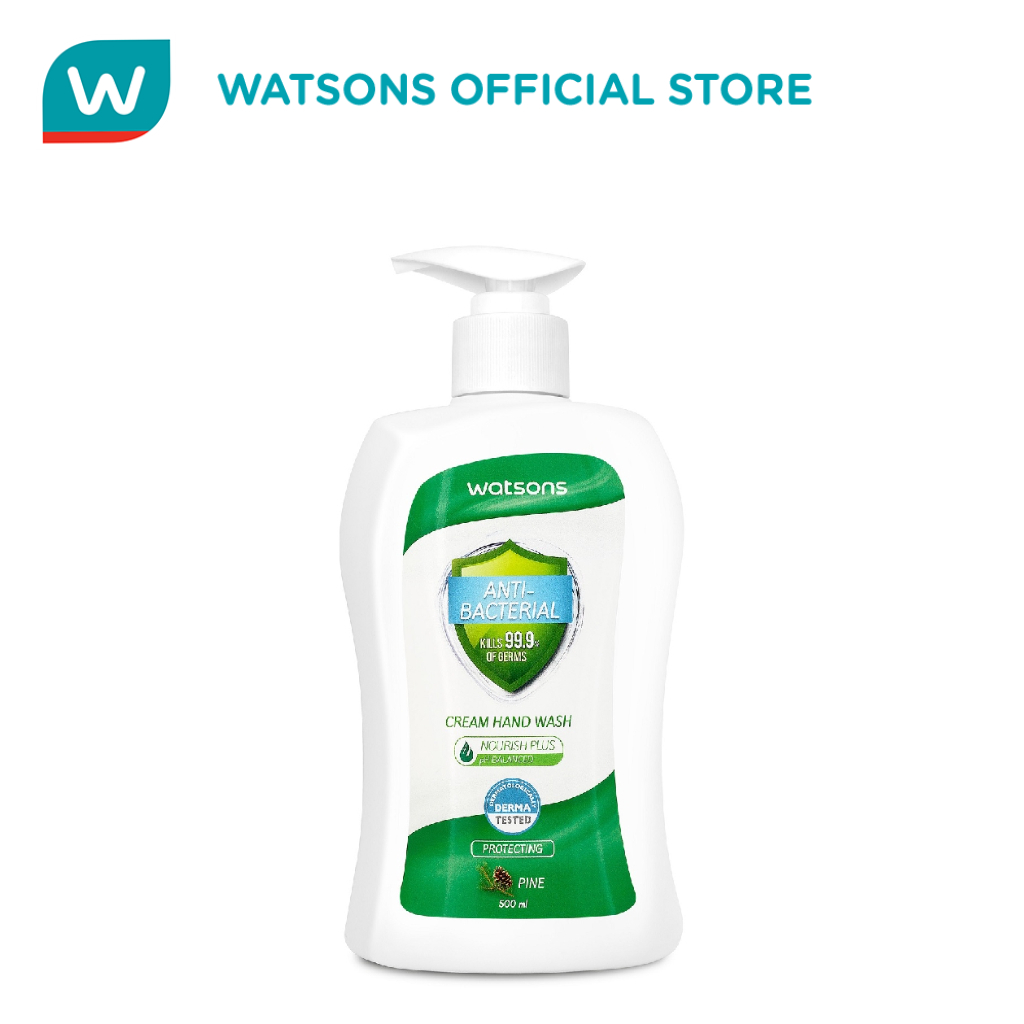 WATSONS Anti-Bacterial Cream Hand Wash Pine Scent 500ML | Shopee ...