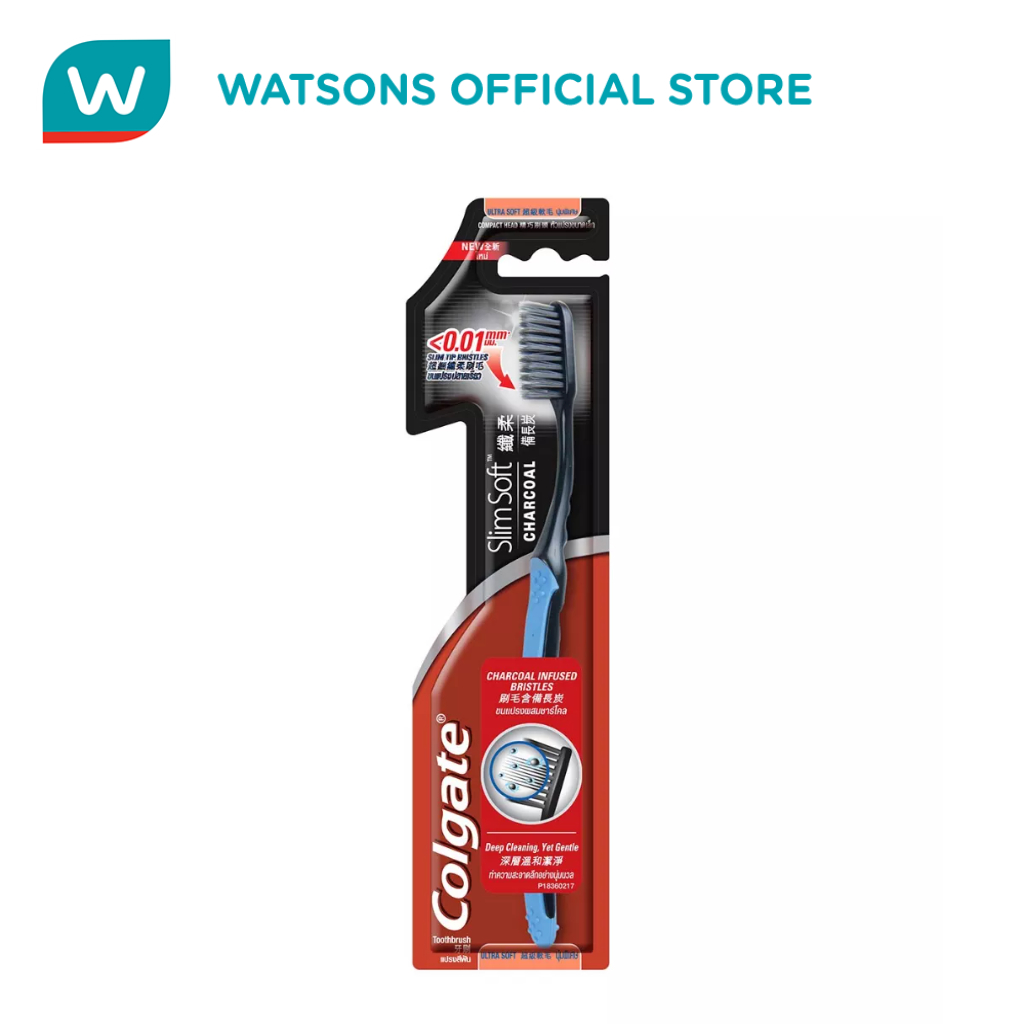 COLGATE Toothbrush Slim Soft Charcoal 1s | Shopee Philippines