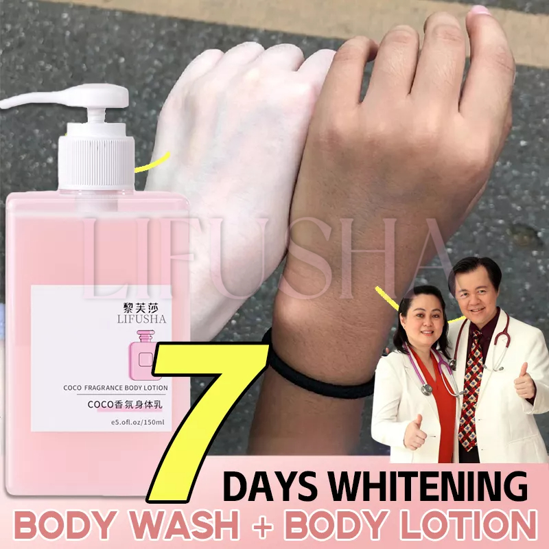 LIFUSHA Whitening Body Lotion Shower Gel Improve Dark Lightening skin ...