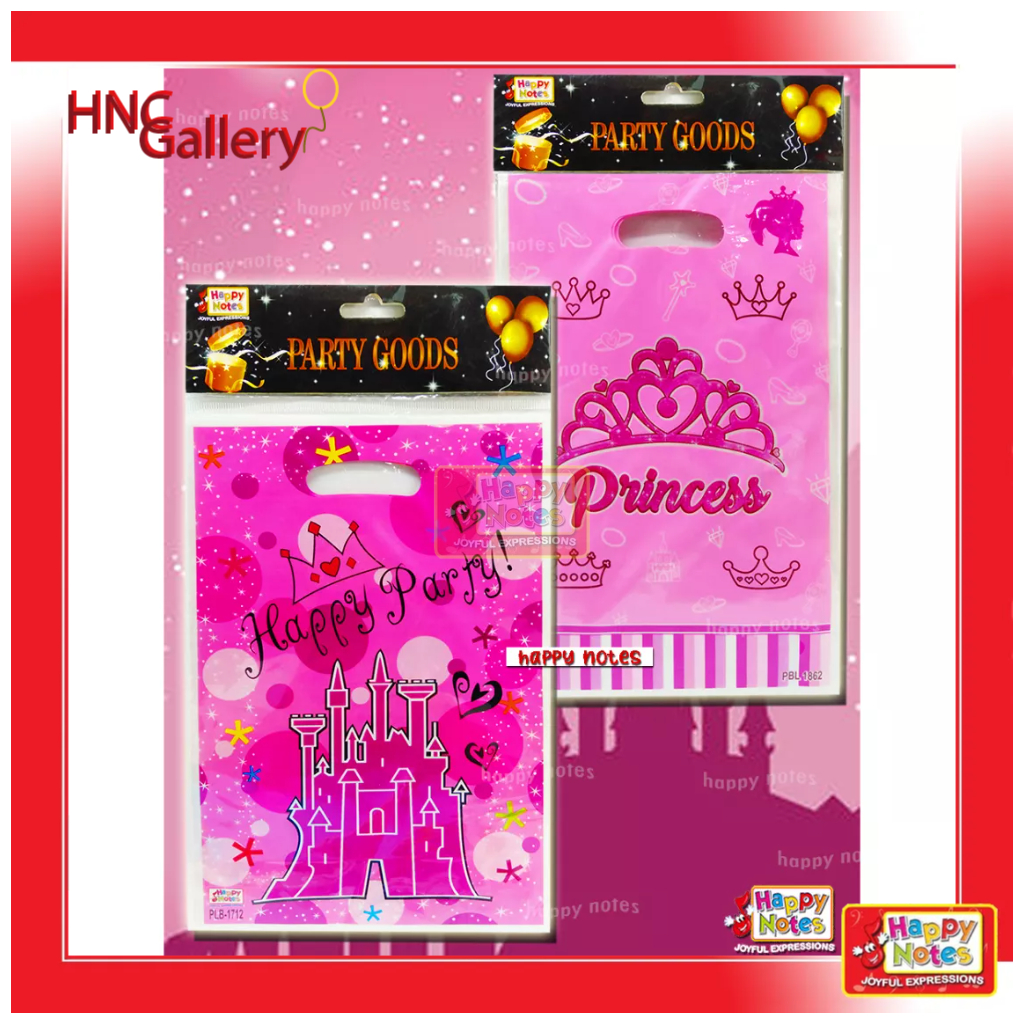 Happy Notes Party Loot Bag (Pearly) 10pcs (Princess Pink Castle etc ...