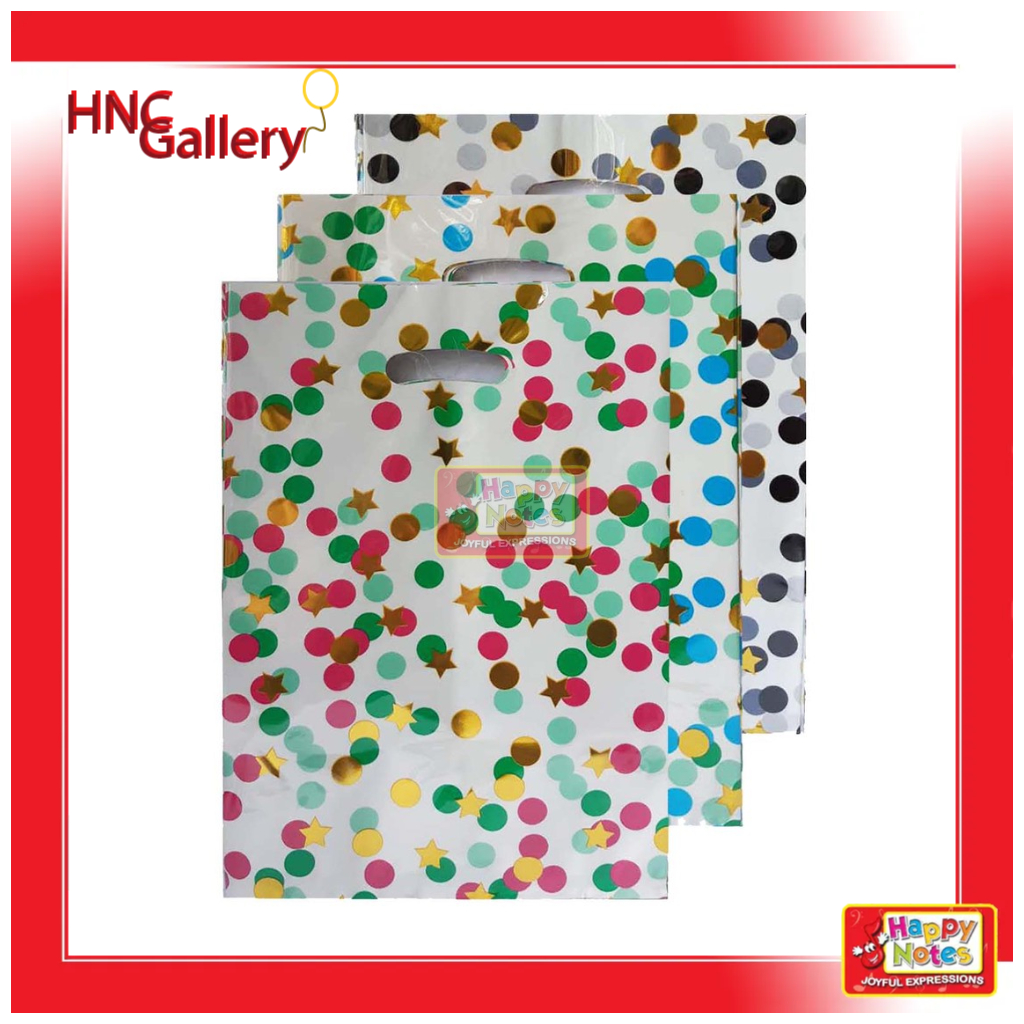 Happy Notes Party Loot Bag (Metallic Stars & Dots Design-White ...