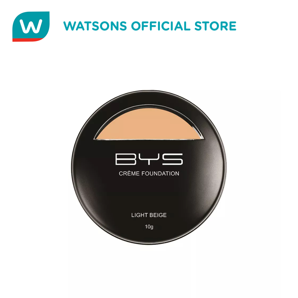 BYS Crème Foundation With Sponge Light Beige 10g | Shopee Philippines