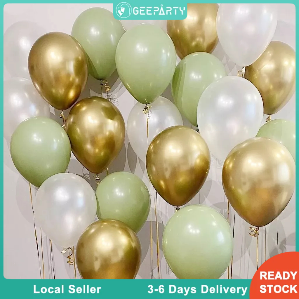 15pcs Avocado Retro Green Gold Latex Balloons for Birthday Party ...
