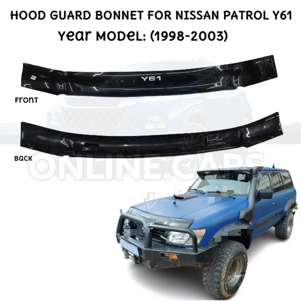 OC ABS Bonnet Hood Guard Deflector Cover for Nissan Patrol Y61 1998 1999 2000 2001 2002 2003 ...