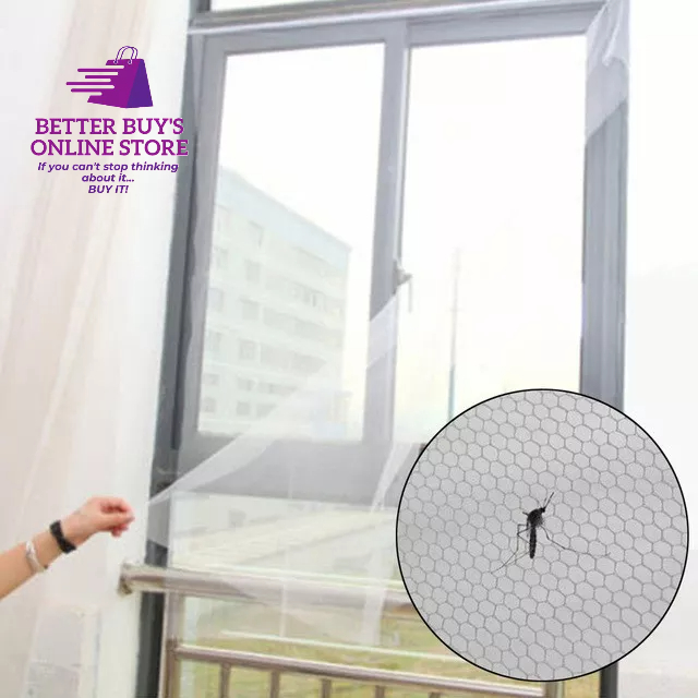 Anti-Insect (Fly Bug Mosquito) Window Door Curtain Net Mesh Adhesive ...