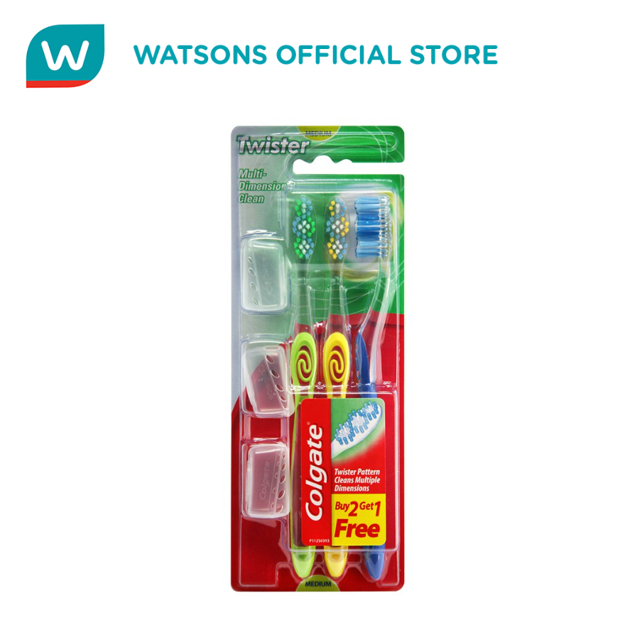 COLGATE Twister Fresh Medium Toothbrush with Cap Assorted | Shopee ...