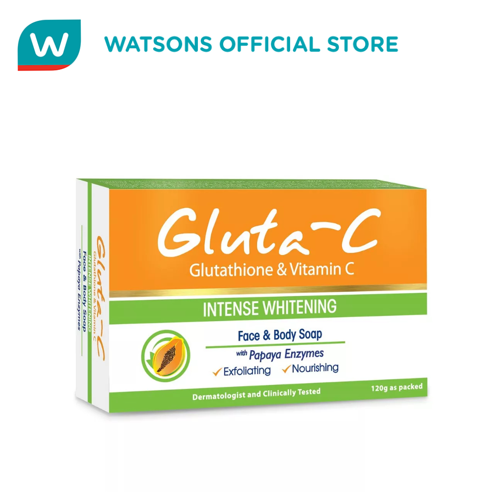 GLUTA C Intense Whitening with Papaya Enzymes Face and Body Soap 120g ...
