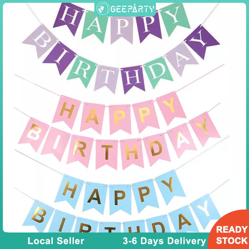 Larger Happy Birthday Banner Flags for Birthday Party Decorations ...