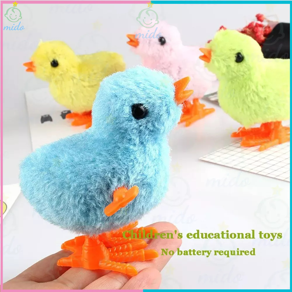 Mido Cute Plush Chicken Toy Plush Winding Clockwork Jumping Walking ...