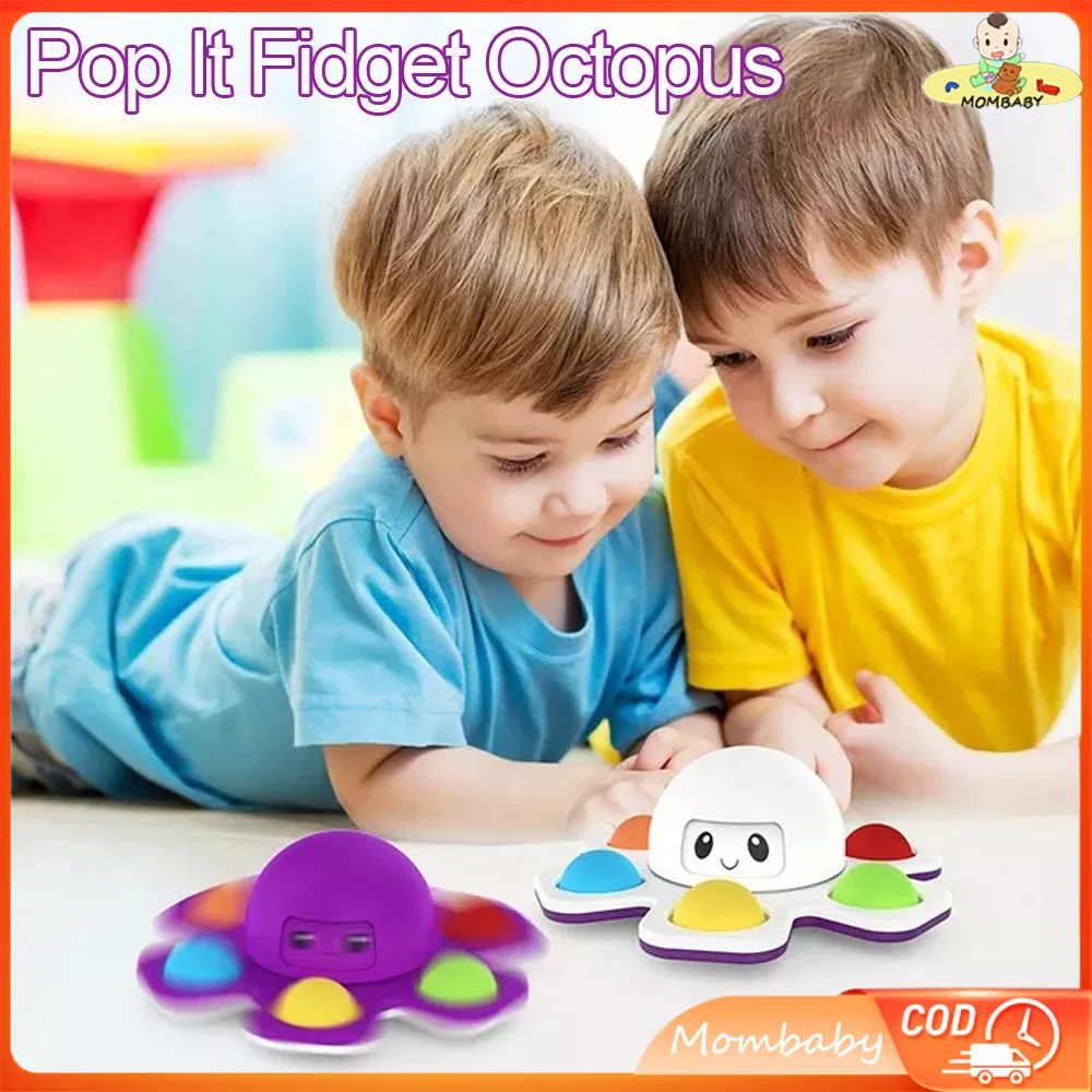 Mombaby Flip Face-changing Octopus Spinner Top for Kids Pop It Fidget ...