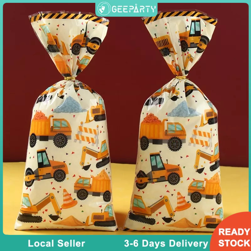 20pcs Construction Theme Candy Bag Engineering Printed Loot Bags For ...