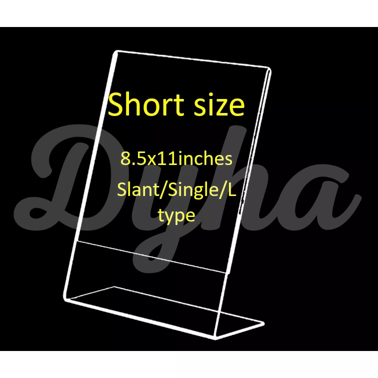 Clear Acrylic Stand SHORT [8.5x11inches] PORTRAIT-Slant type SIGN PHOTO ...
