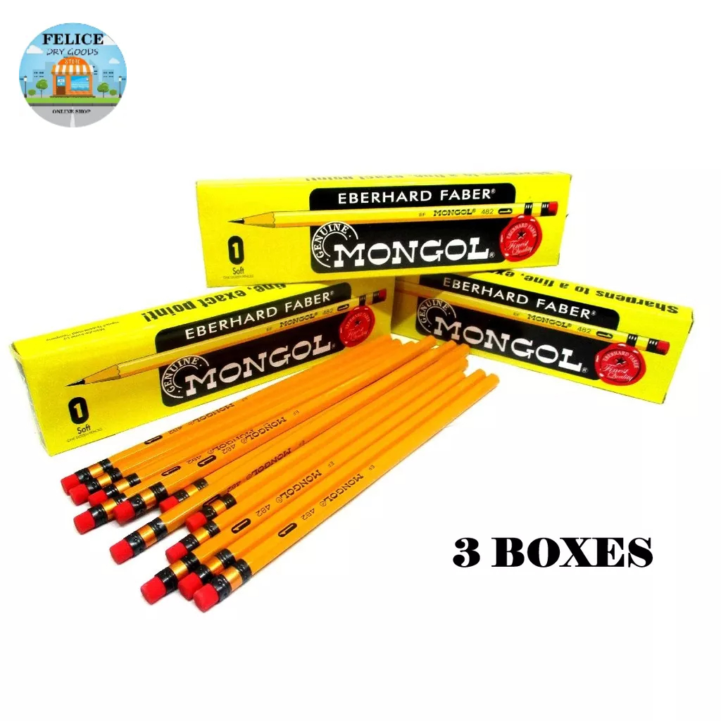 FELICE COD 1box/12pcs Mongol octagon Pencil Eberhard Faber (#2 Medium ...