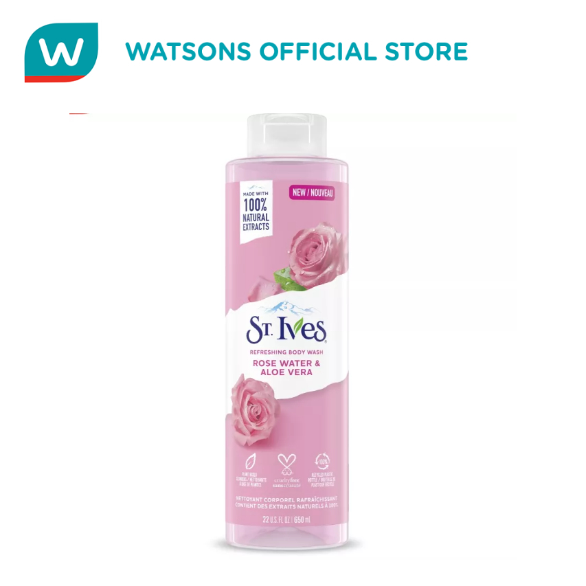 ST. IVES Refreshing Body Wash Rose Water & Aloe Vera 22OZ/ 650ml ...