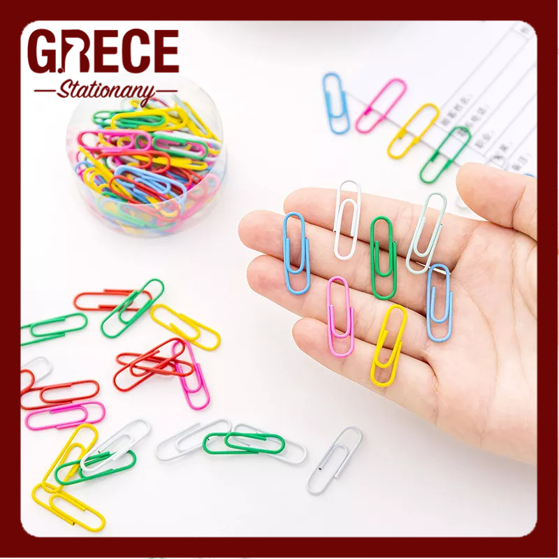 50 pcs Rainbow paper clip in box school supplies | Shopee Philippines