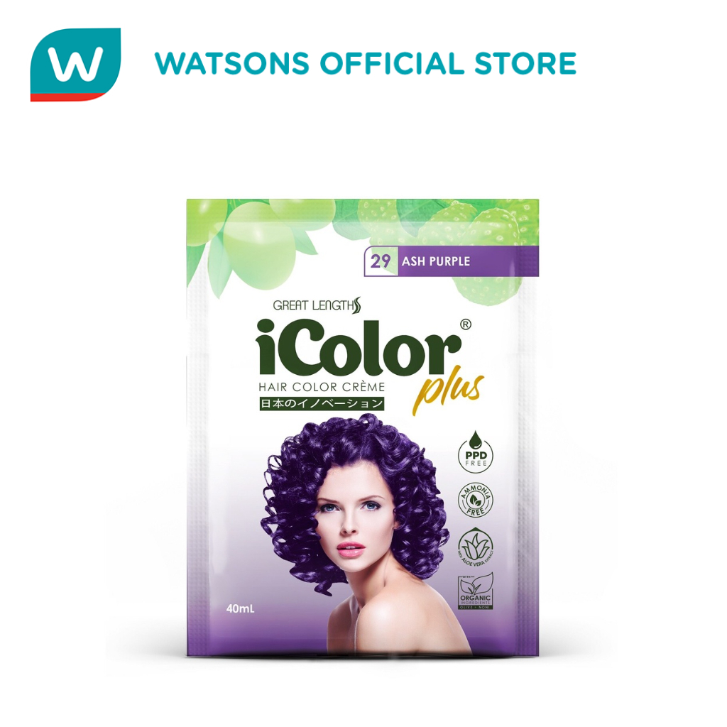 ICOLOR Plus Shampoo Hair Color Creme Ash Purple 40ml | Shopee Philippines