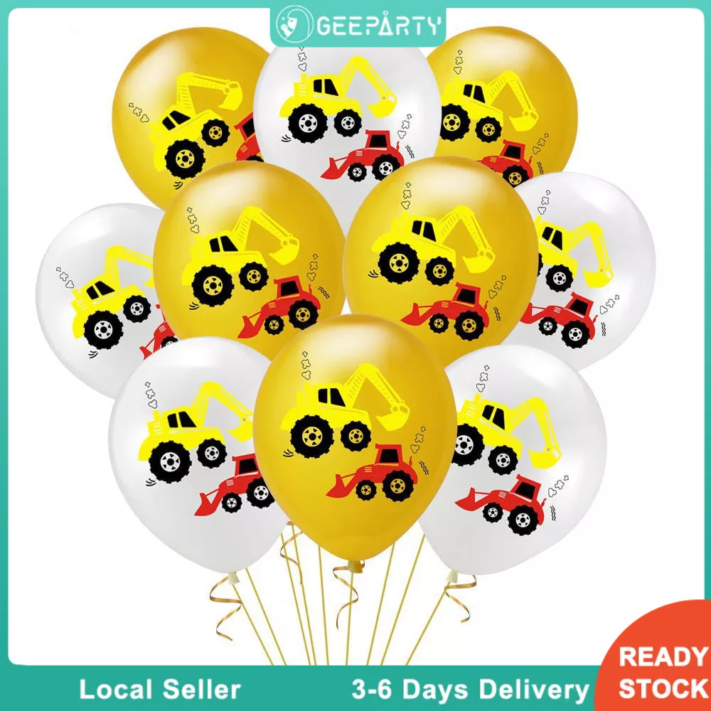 10/20pcs Construction Theme Balloons Engineering Holding Balloons For ...