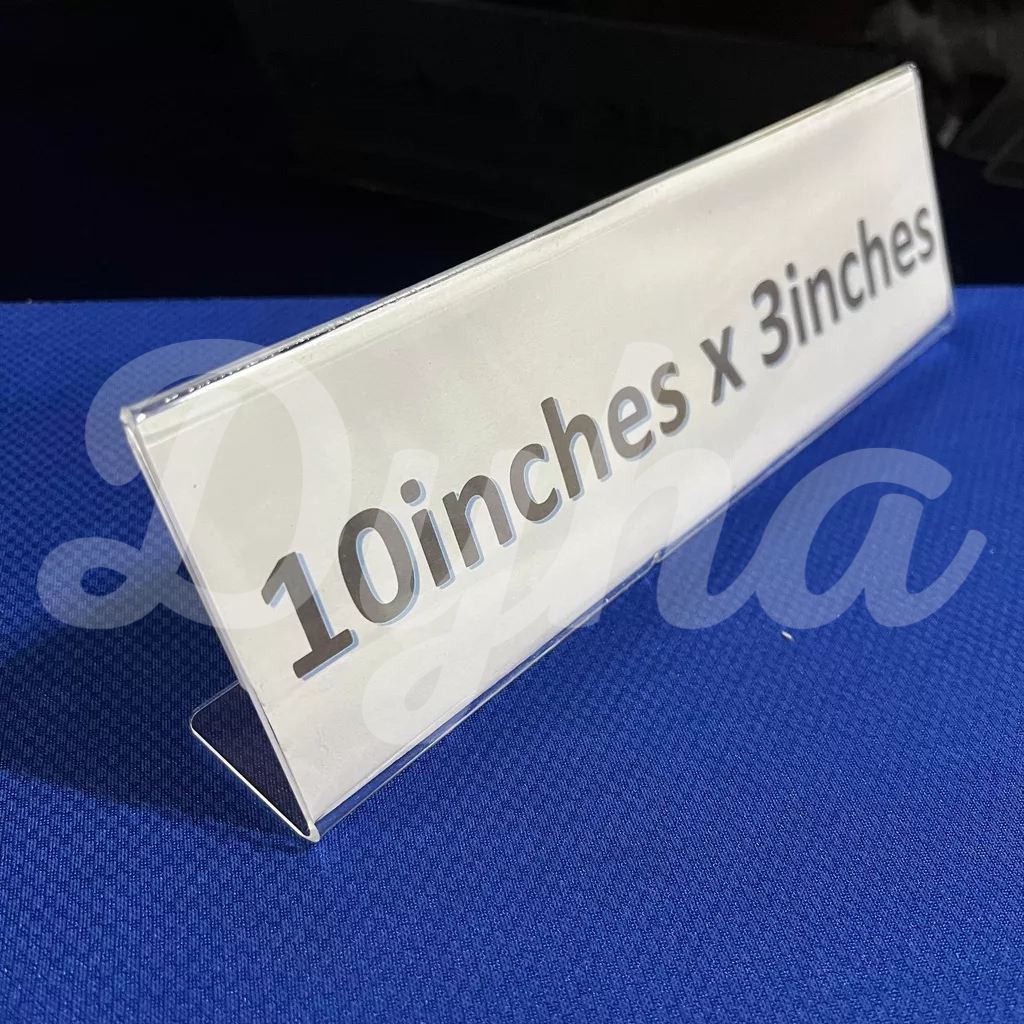 Clear Acrylic Slant Style [10" x 3"] Table Name Sign Holder 1pc ...