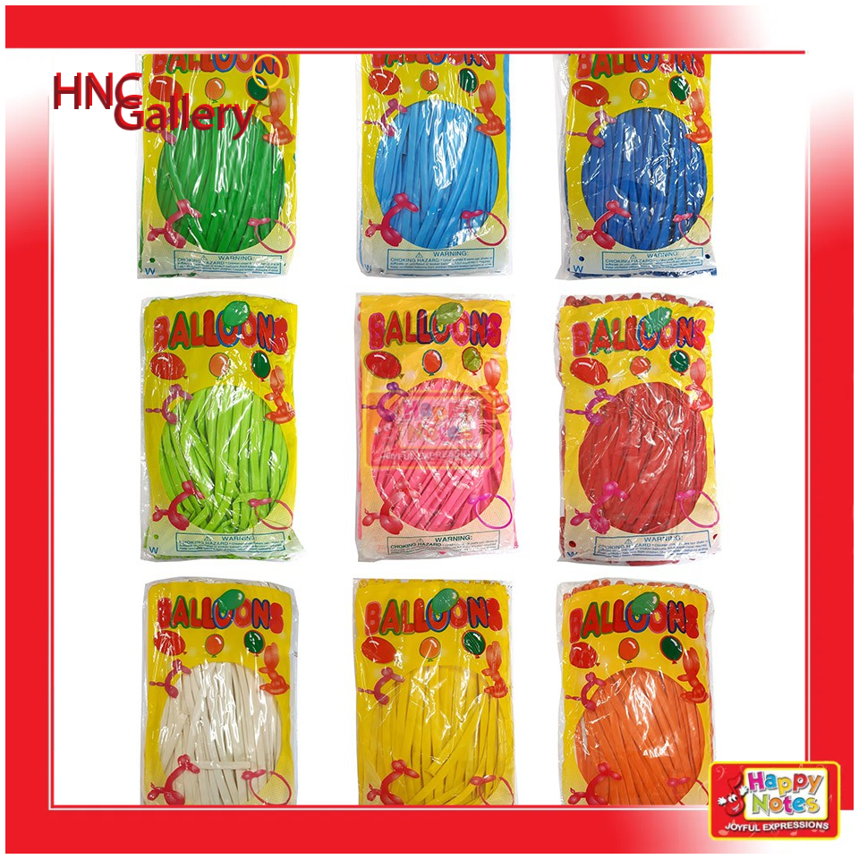 Happy Notes Balloons (Long Twist Balloon Party Decoration 100pcs) Party ...