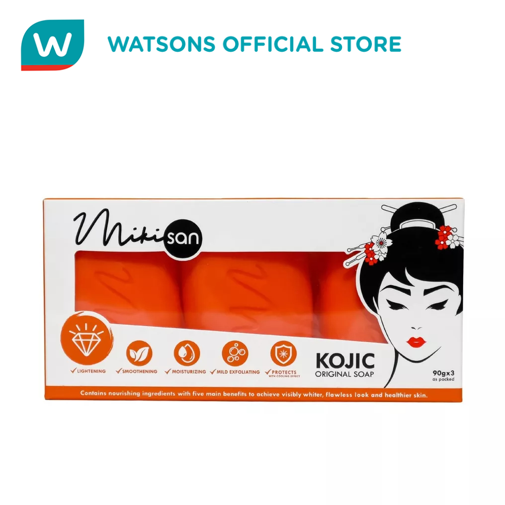 MIKI SAN Kojic Original Bar Soap 90gx3 | Shopee Philippines