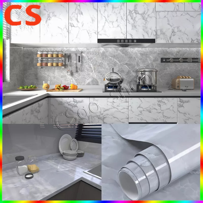 100*60CM Granite Look Marble Effect Paper Wallpaper | Shopee Philippines