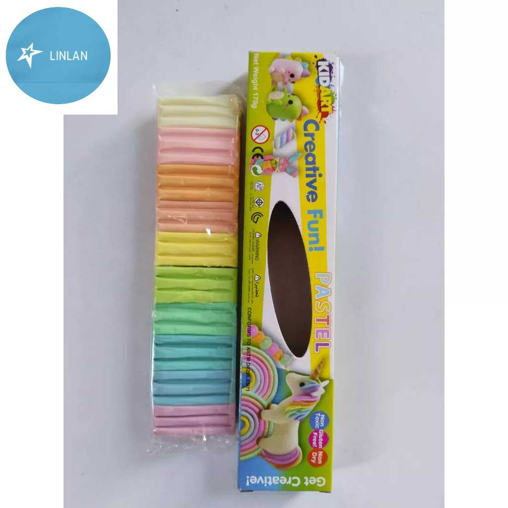 LINLAN NEW COD 10 COLORS PASTEL MODELING CLAY BAR KID ART 170G | Shopee ...